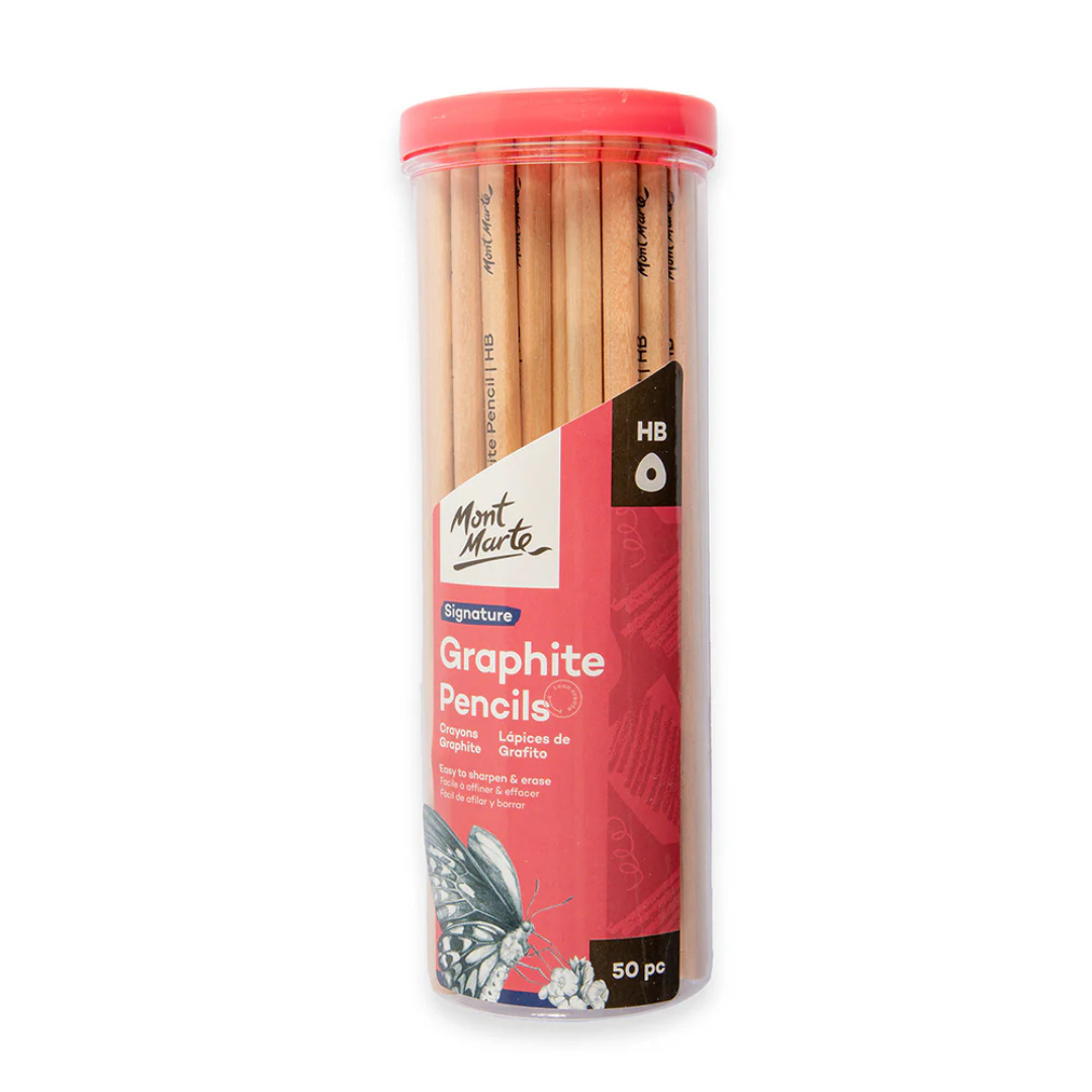 Mont Marte Graphite Pencils HB Signature 50pc – SCOOBOO