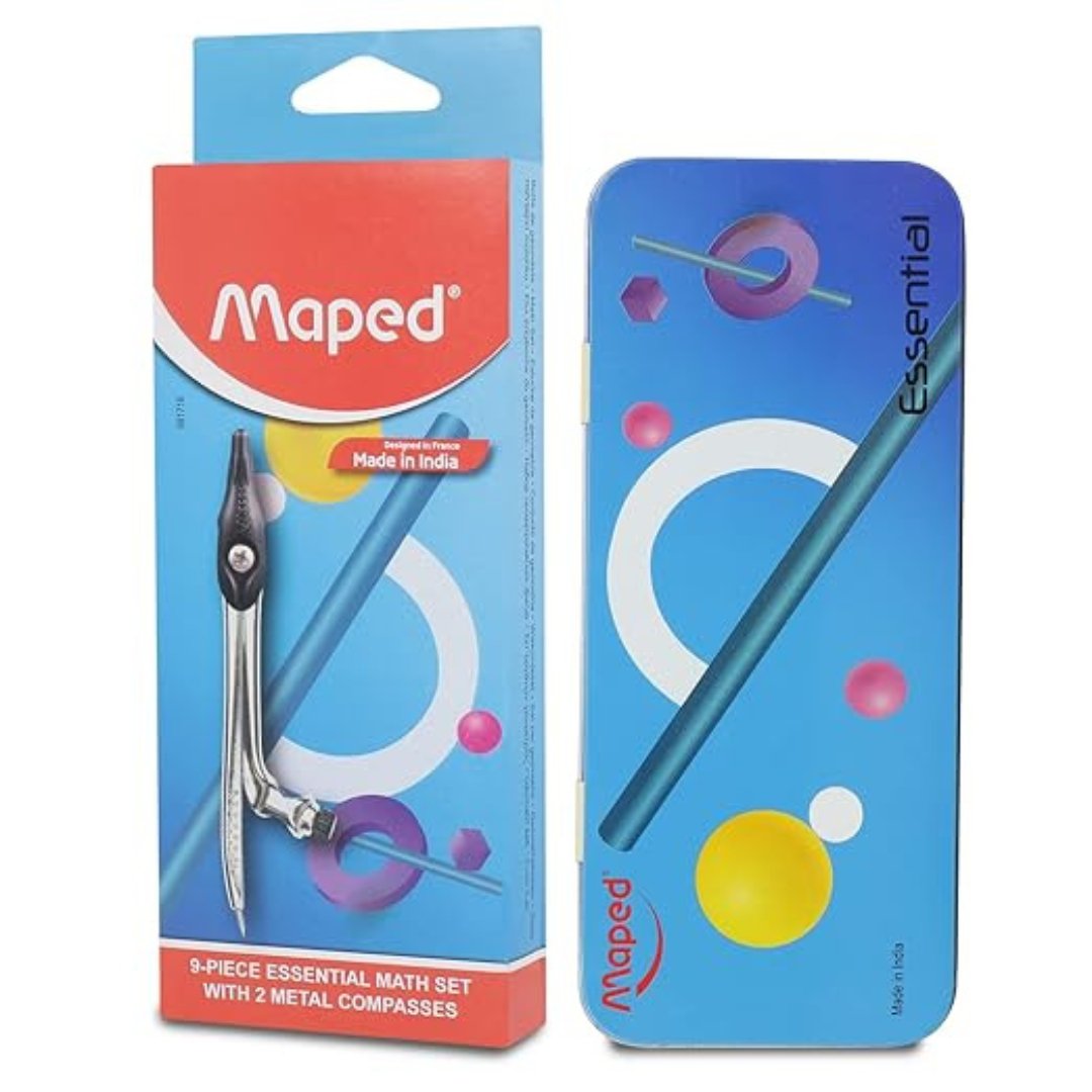 Maped 9 PC Instrument Essential Math Set - SCOOBOO - Maped