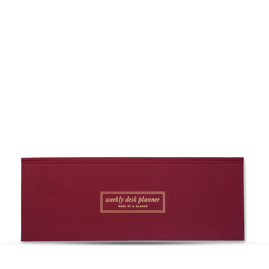 7 mm Burgundy Weekly Desk Planner – SCOOBOO