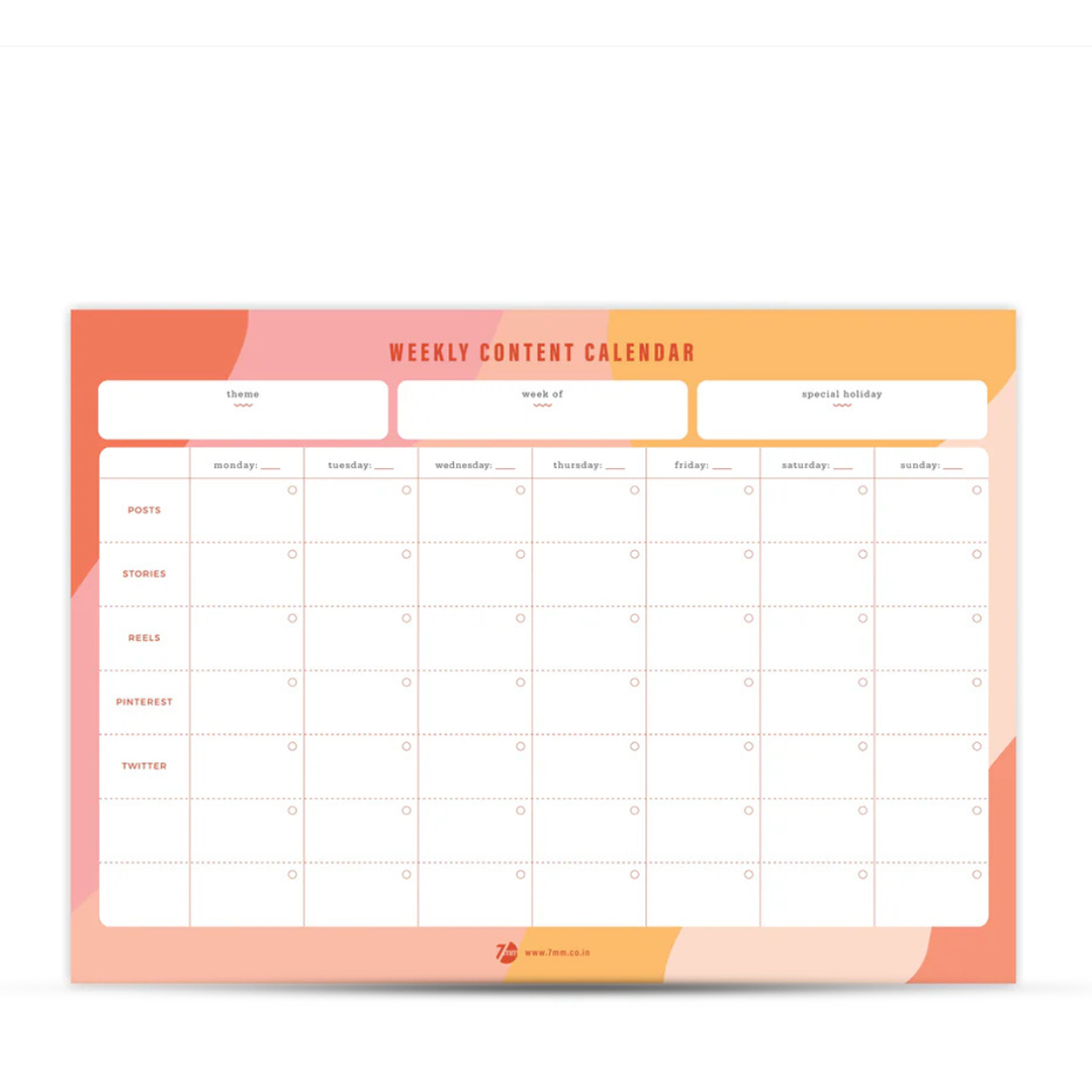 7 mm Weekly Content Planner – SCOOBOO