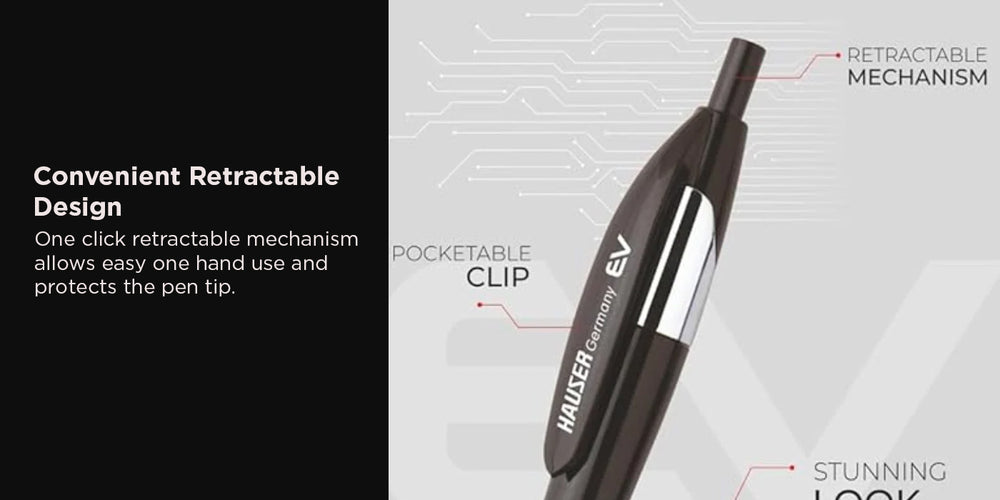 Hauser EV Retractable Black Ball Pen – SCOOBOO