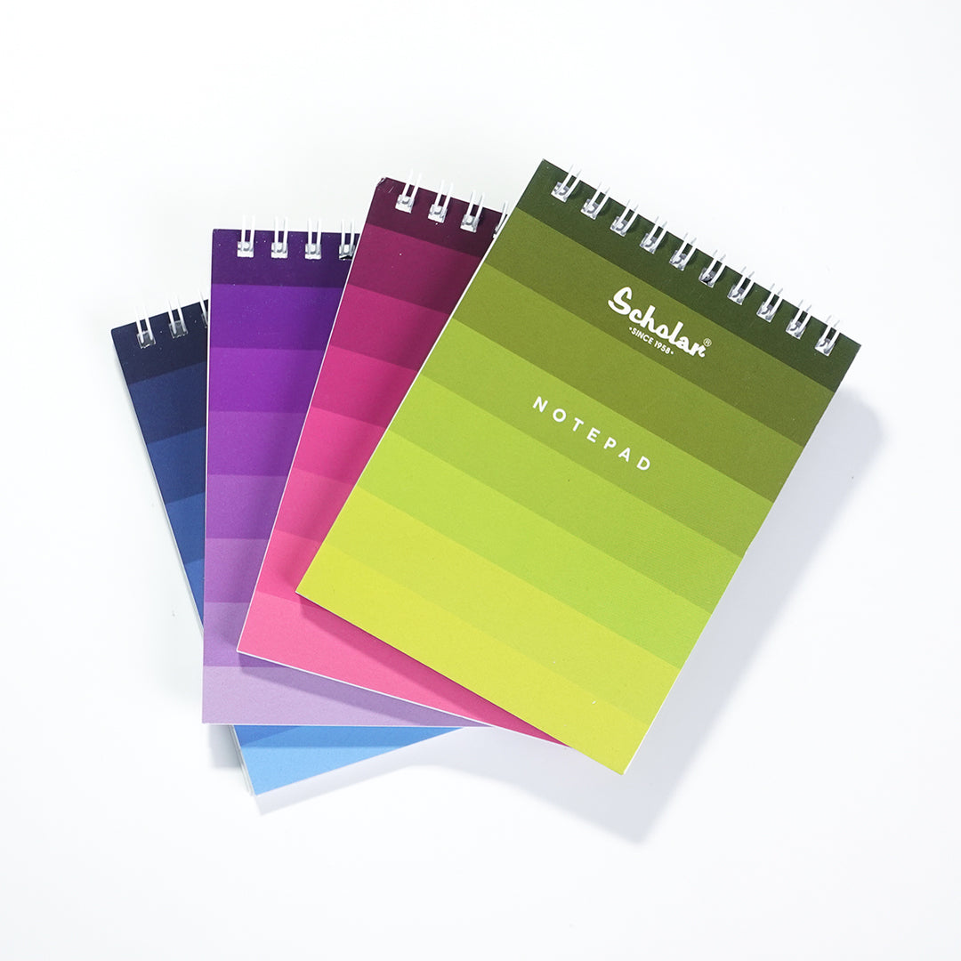 Scholar Top Bound Spiral Ruled Notepad (Multicolor) – SCOOBOO