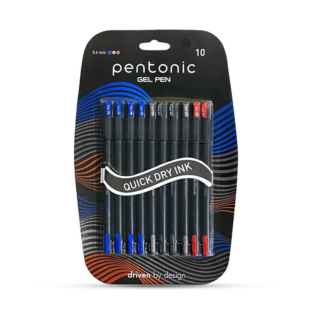 Pentonic Gel Pens 0.6mm Pack Of 10 - SCOOBOO - PENTONIC