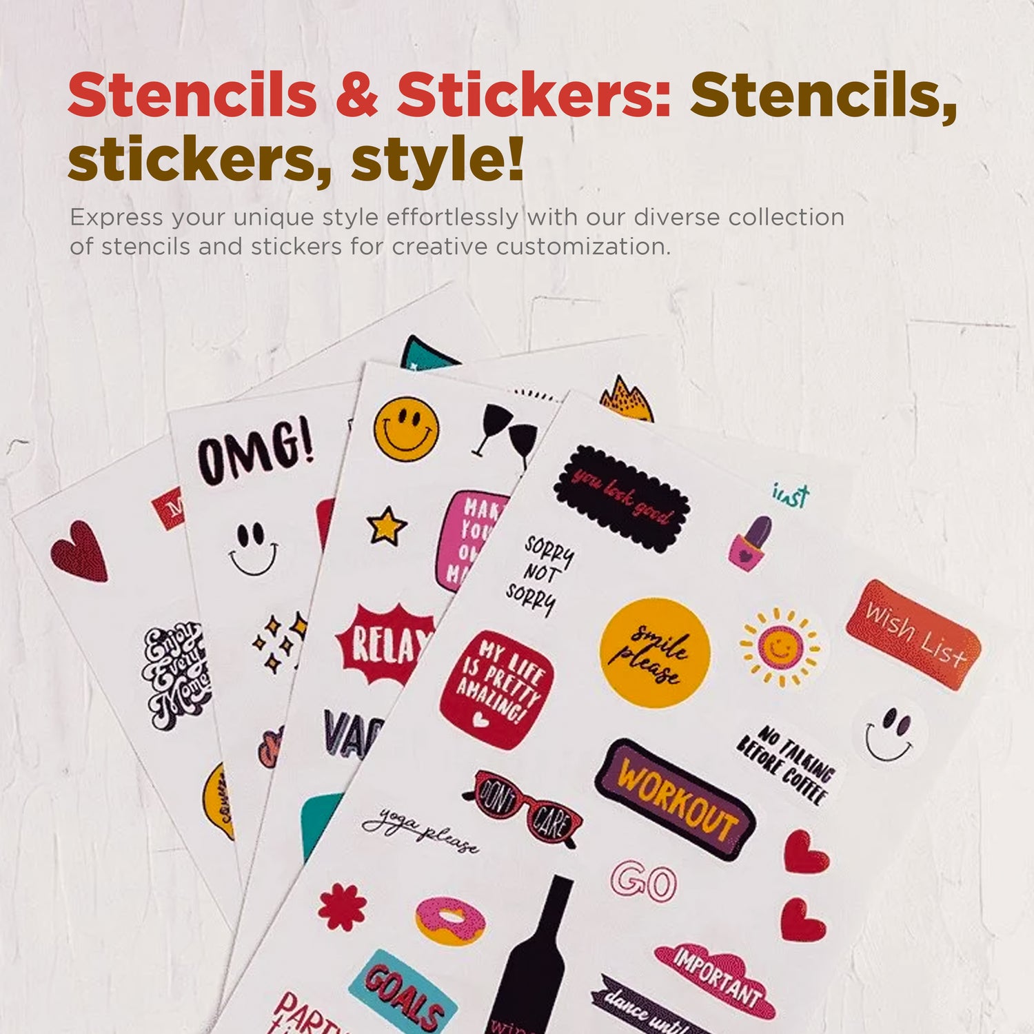 Stencil Stickers, Buy Stencils Online - Scooboo – SCOOBOO