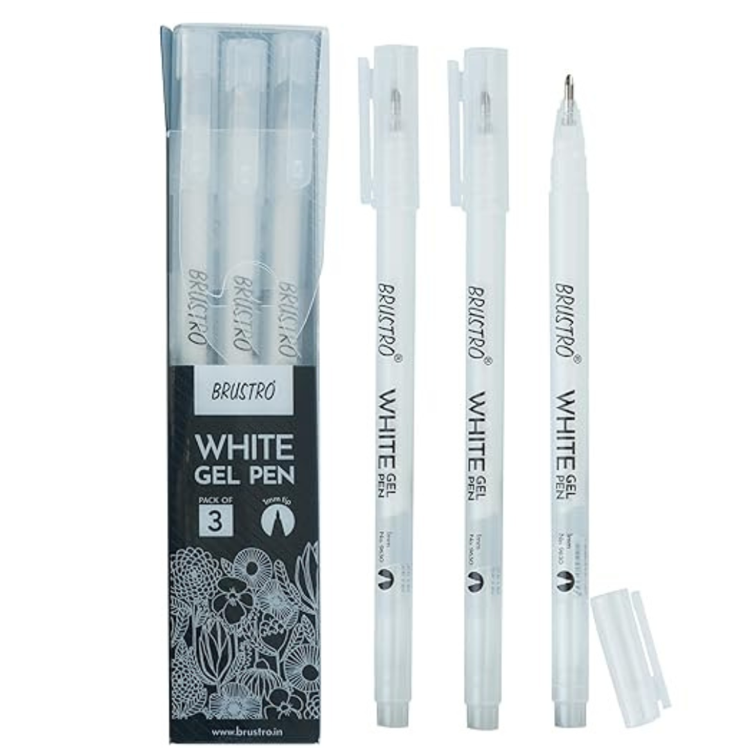 Brustro White Gel Pen-Pack of 3 – SCOOBOO