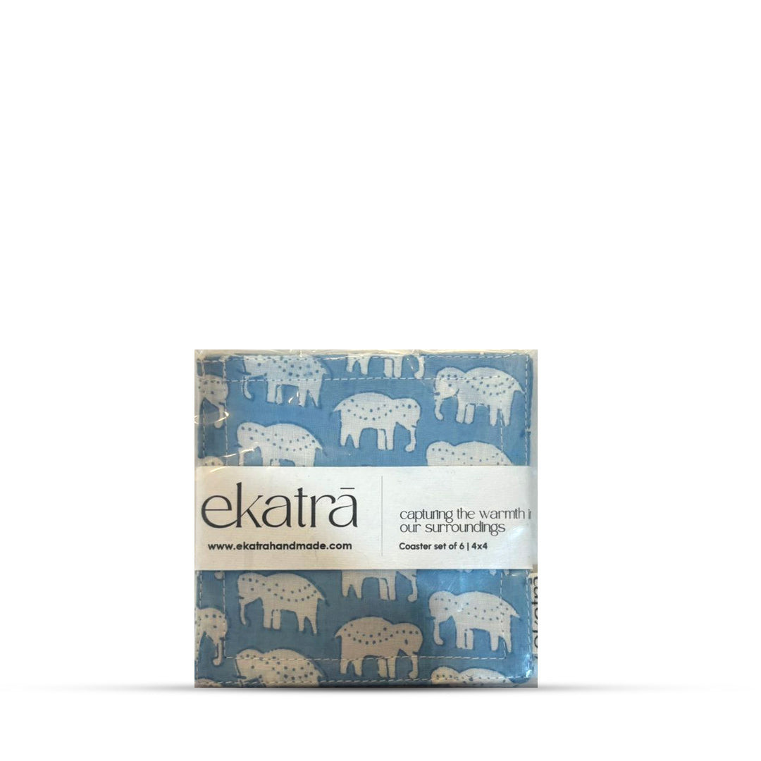 Ekatra Cotton Cloth Coasters -Set Of 6 - SCOOBOO - Ekatra