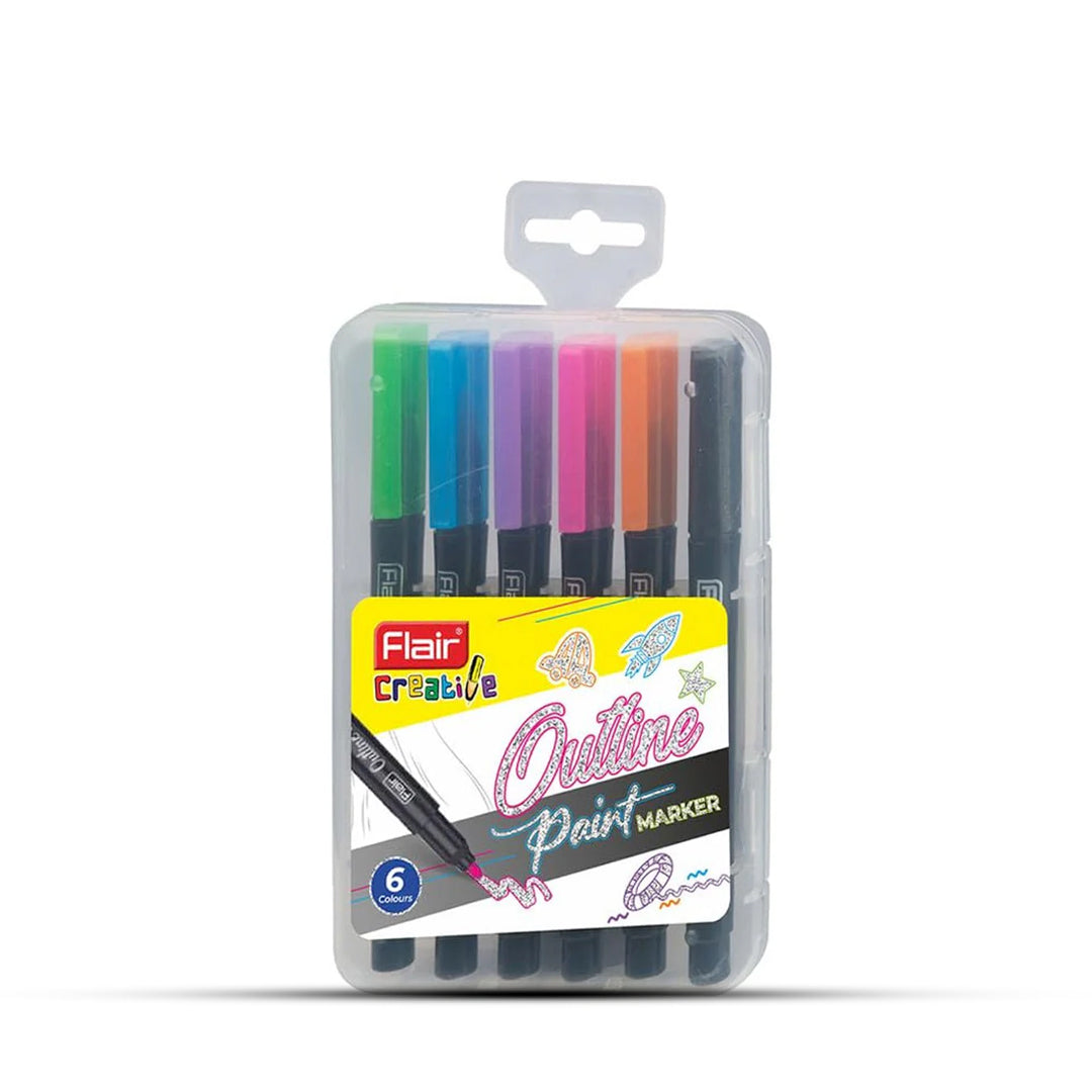 Flair Creative Outline Paint Marker Set of 6 - SCOOBOO - Flair