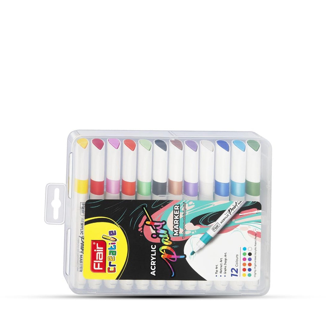 Flair Acrylic Paint Marker Set of 12 - SCOOBOO - Flair