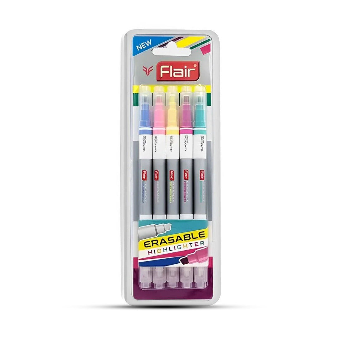 Flair Erasable Highlighters Pack Of 5 - SCOOBOO - Flair