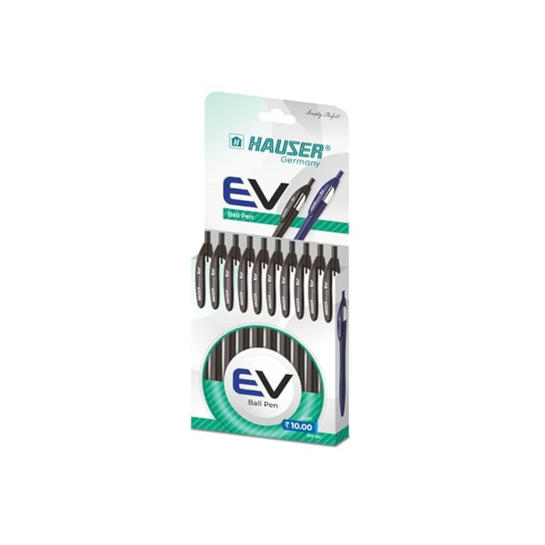 Hauser EV Retractable Black Ball Pen-Pack of 10 – SCOOBOO
