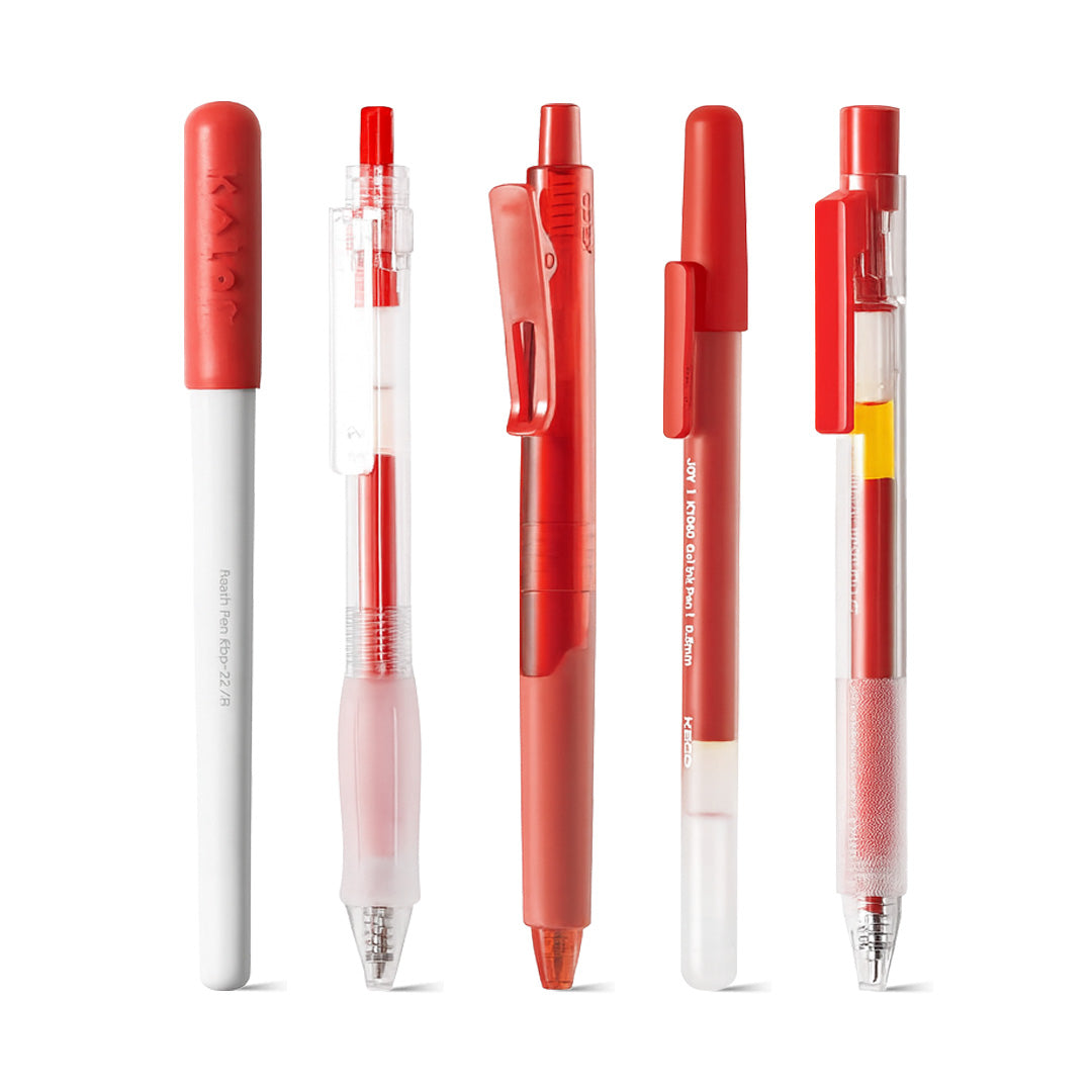 Kaco Red Pen Set- Pack of 5 - SCOOBOO - Kaco
