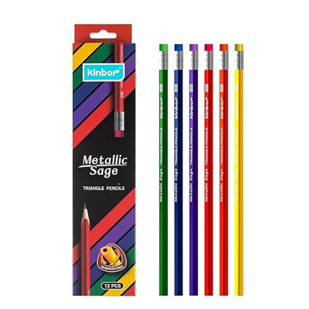 Kinbor Metallic Sage triangle Pencils HB – SCOOBOO