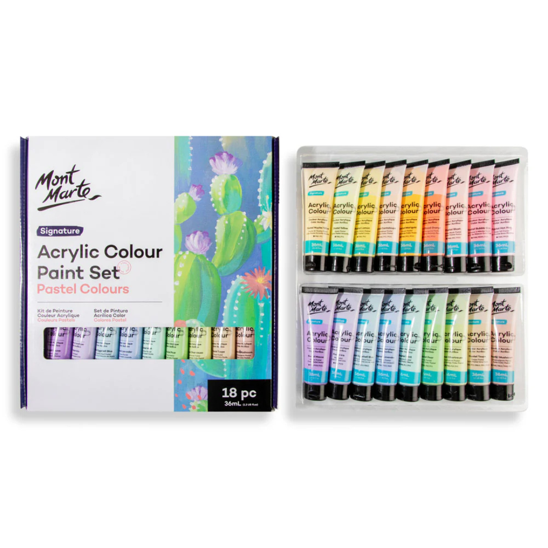 Mont Marte Acrylic Colour Pastel Paint Set Signature – SCOOBOO