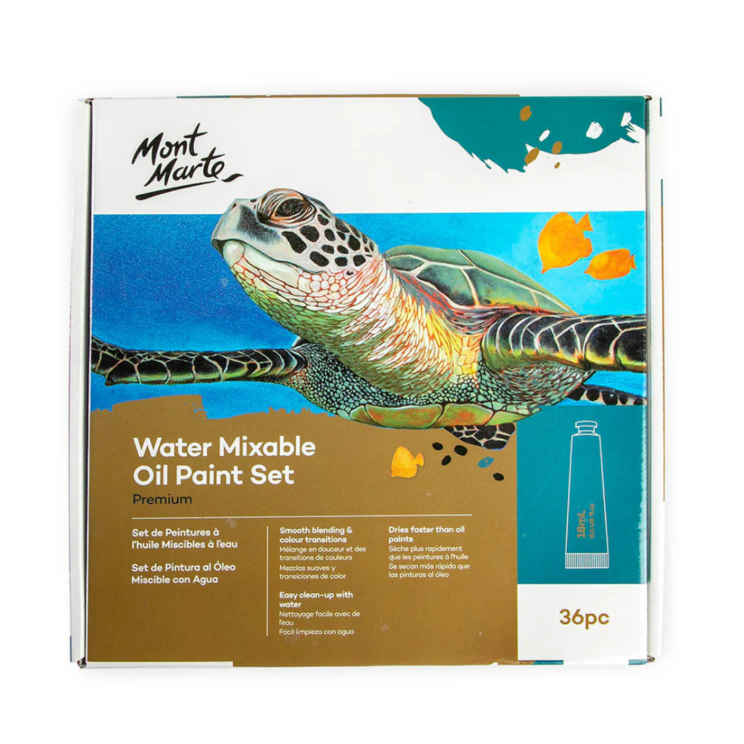 Mont Marte Water Mixable Oil Paint Set Premium 36pc x 18ml – SCOOBOO