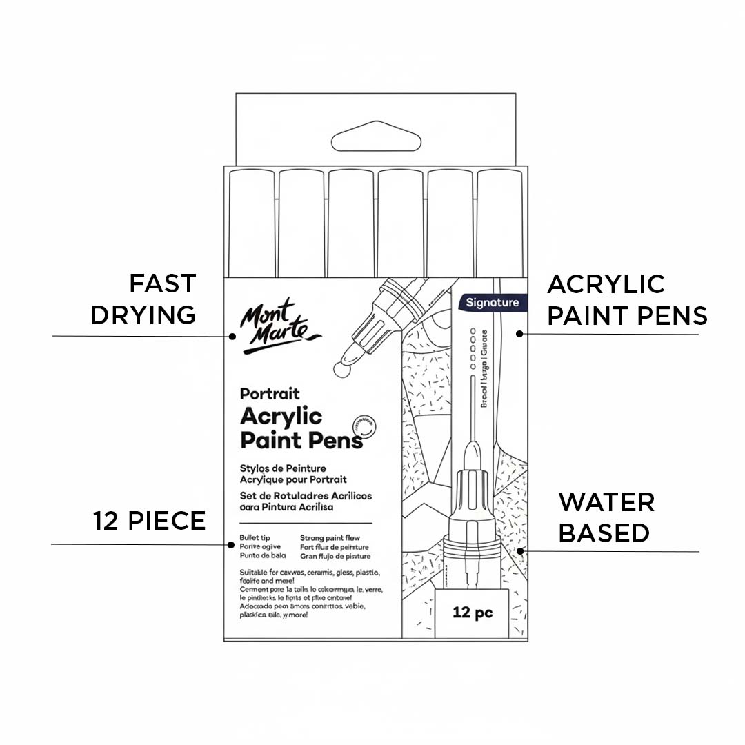Mont Marte Signature Portrait Acrylic Paint Pen Set – SCOOBOO
