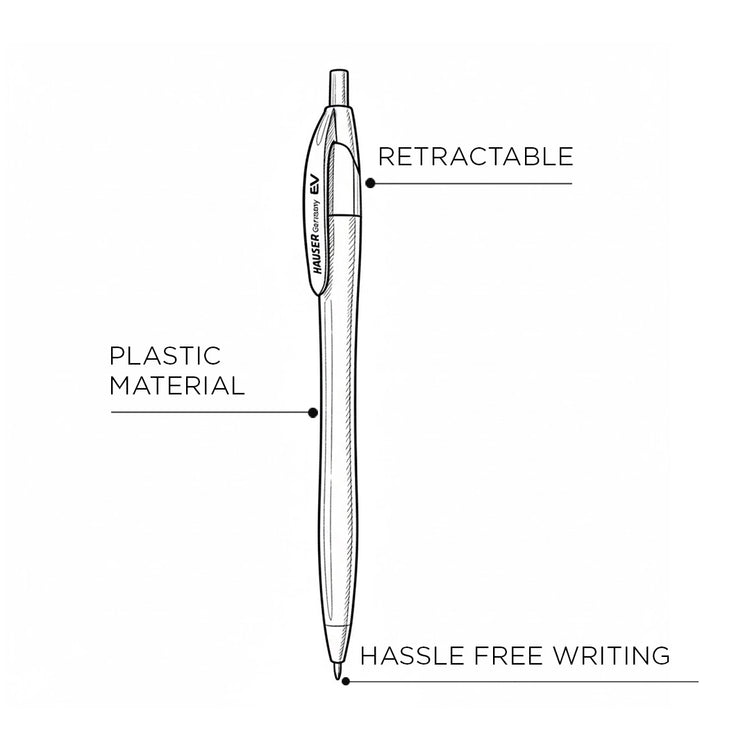 Hauser EV Retractable Black Ball Pen – SCOOBOO