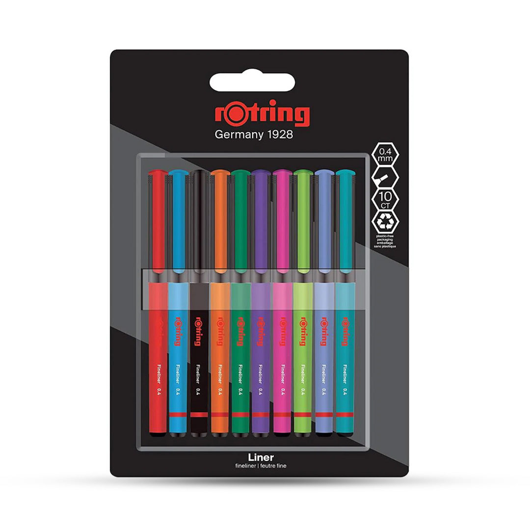 Rotring Fineliner Pens Pack Of 10 - SCOOBOO - Rotring