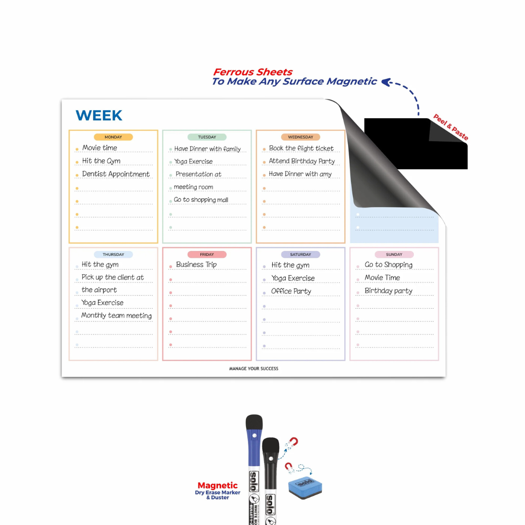 Solo Magnetic Whiteboard Weekly Planners – SCOOBOO