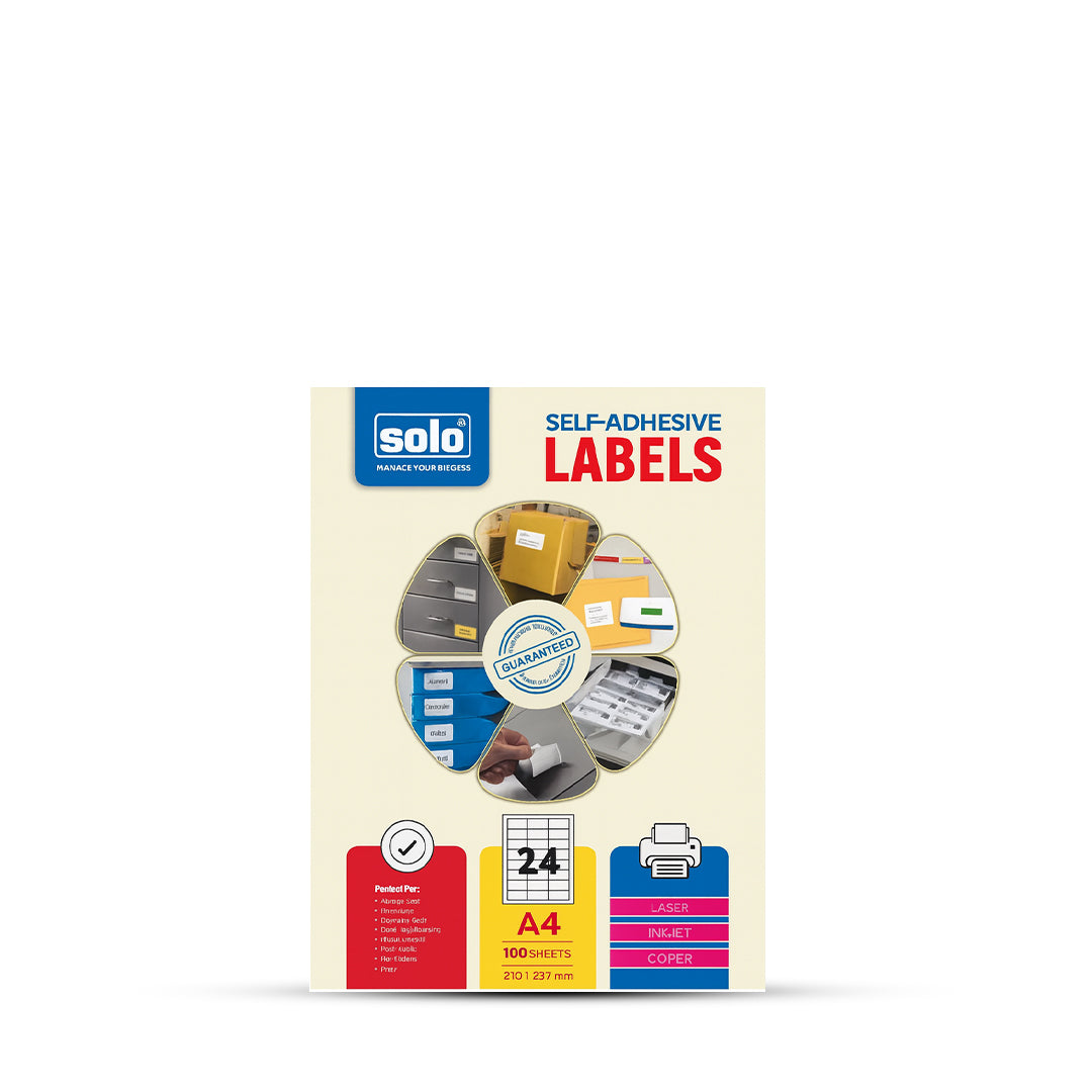 Solo Self-Adhesive A4 Labels - 100 Sheets - SCOOBOO - Solo