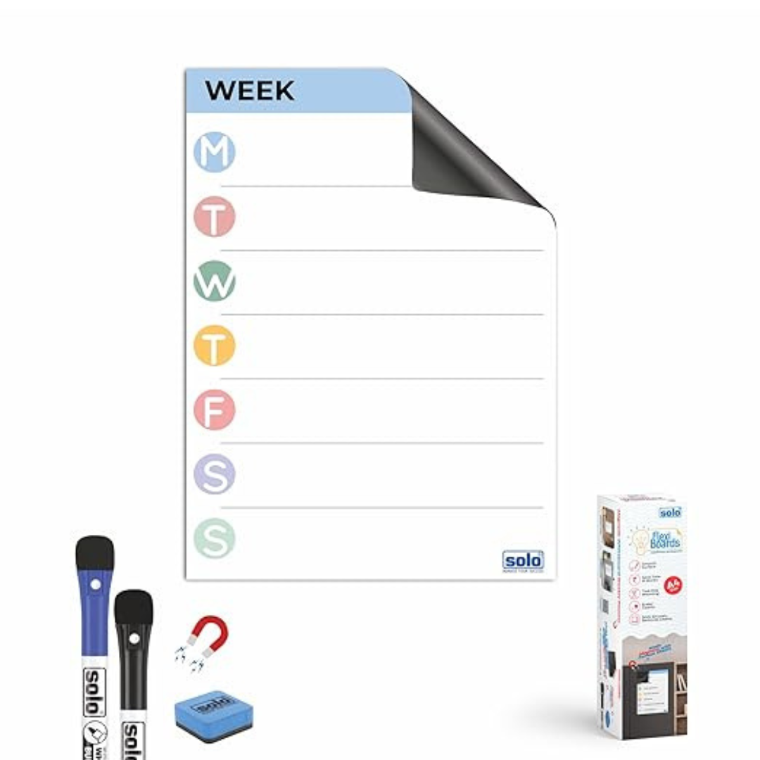 Solo Flexi Boards Magnetic Whiteboard A4 Weekly Planner – SCOOBOO