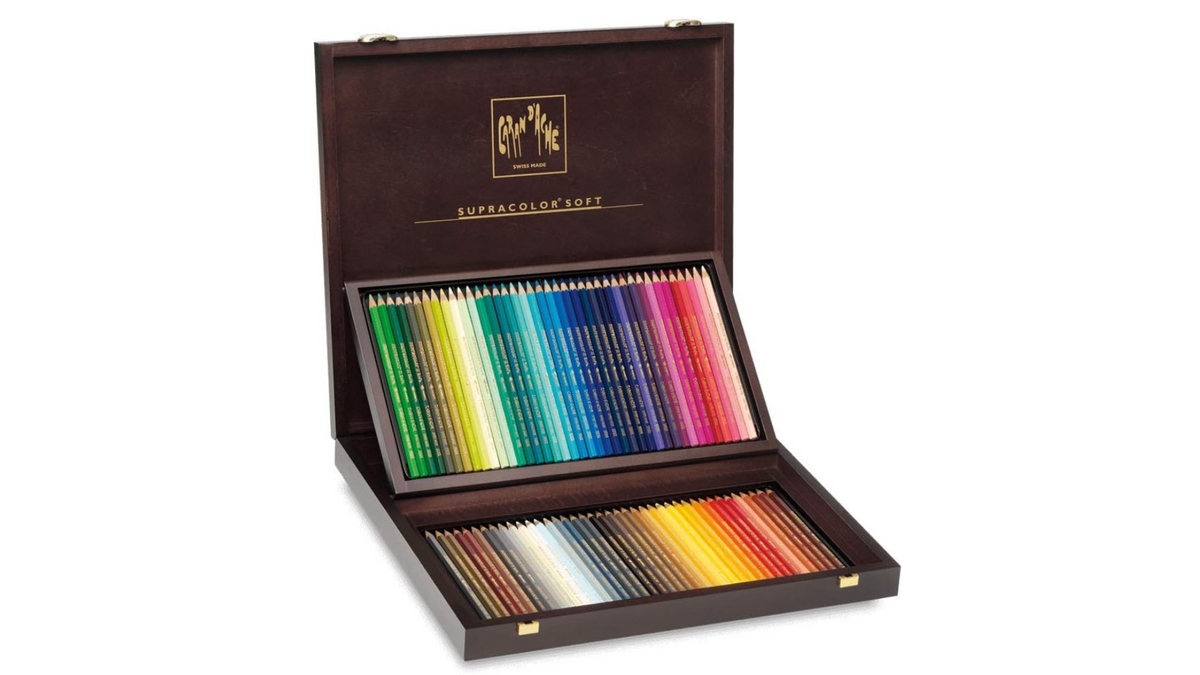 Caran d'Ache Artist Supracolor Soft Aquarelle Pencil WoodBox 80 Shades ...