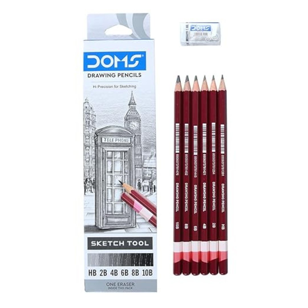 Doms Drawing & Sketching Graphite Pencil Set - SCOOBOO - Doms