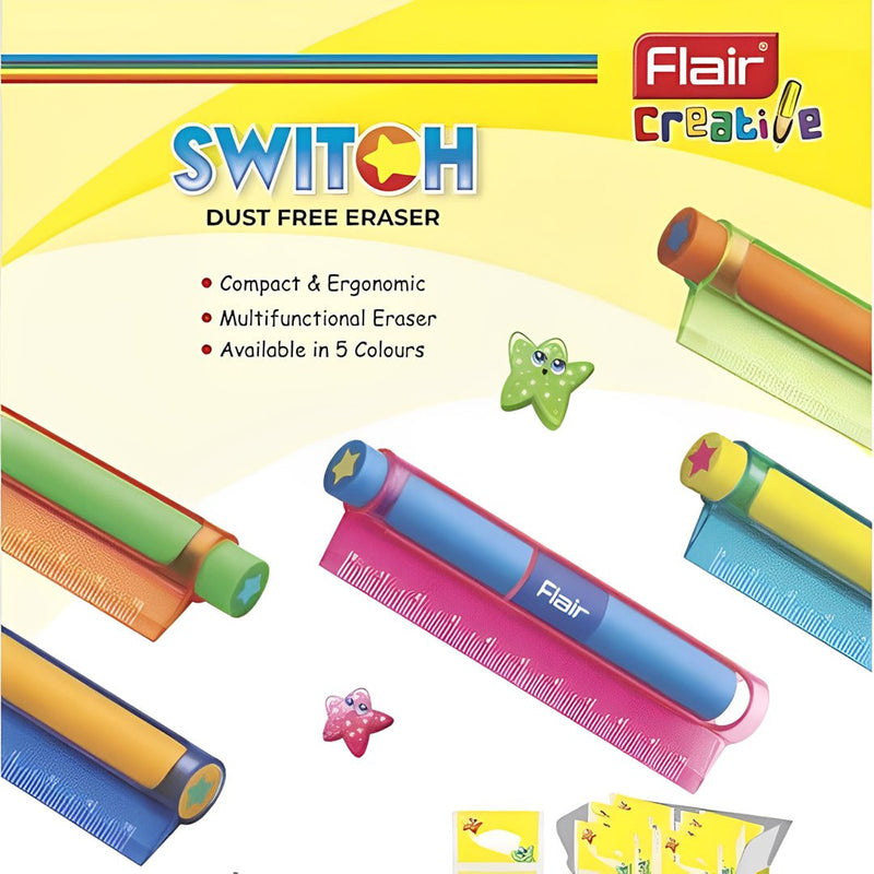 Flair Creative Duet Eraser+Scale - SCOOBOO - SCOOBOO