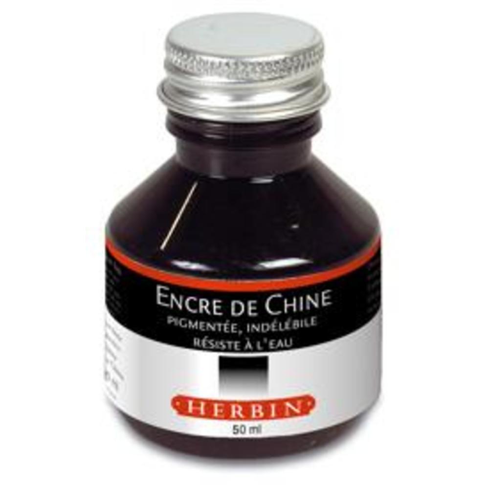 Herbin Indian Ink Bottle (Black - 50ML) 11209T - SCOOBOO - Jacques Herbin