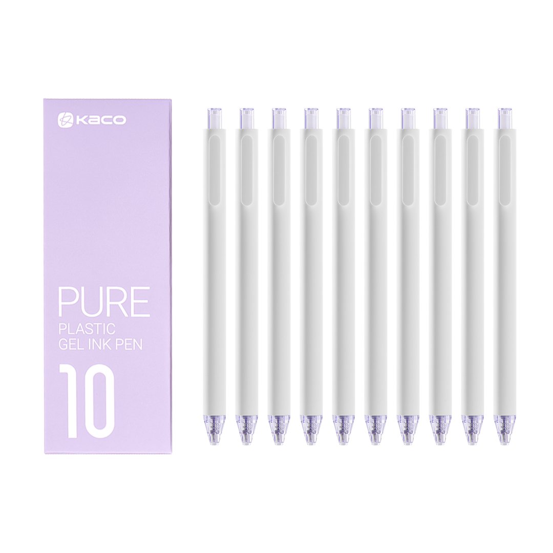 Kaco Pure Soft Touch Candy Black Ink Gel Pens- Pack of 10 - SCOOBOO - Kaco
