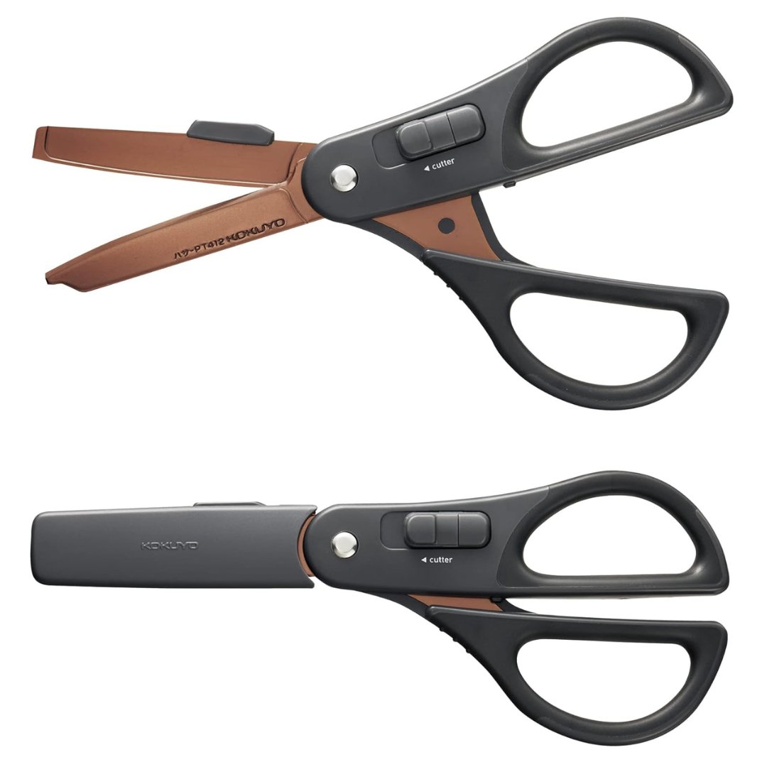 Kokuyo Scissors 2-Way Hakoake Titanium Glueless - SCOOBOO - Kokuyo