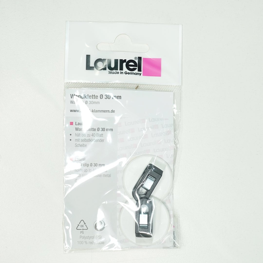 Laurel Black Wall Clip 30mm- Pack of 2 - SCOOBOO - Laurel