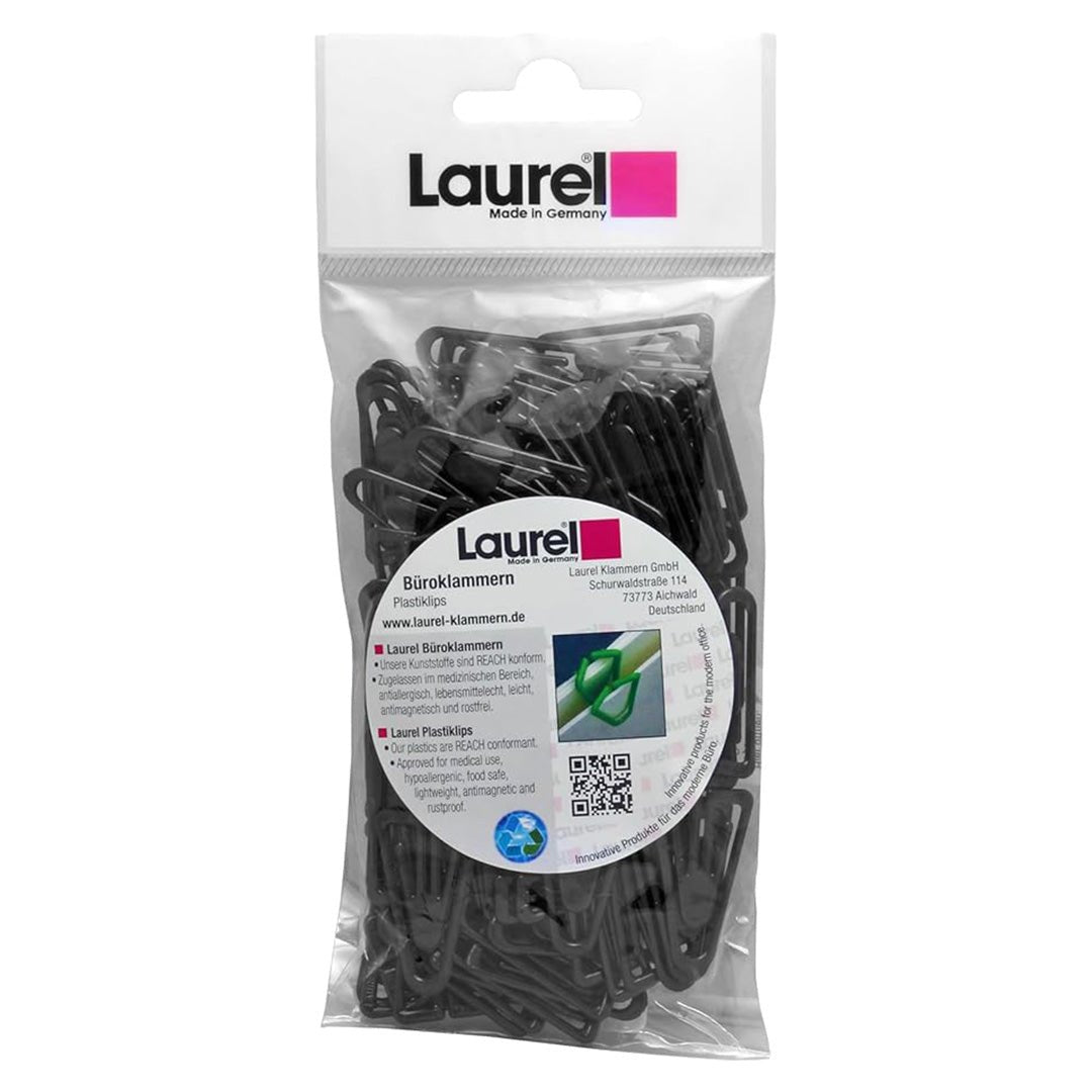 Laurel | Plastiklips | Designer Plastic U Shape Paper Clips | Bag Black ...