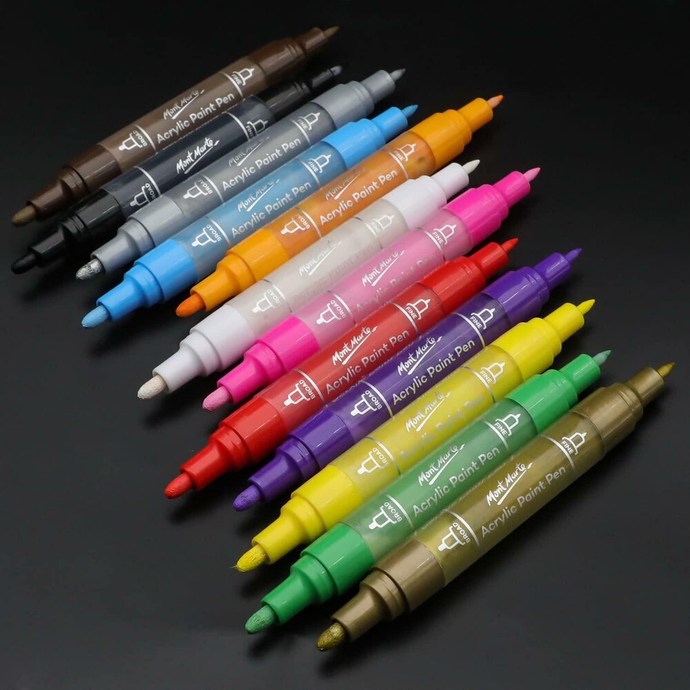 Mont Marte Dual Tip Acrylic Paint Pens Signature - 12pc – SCOOBOO