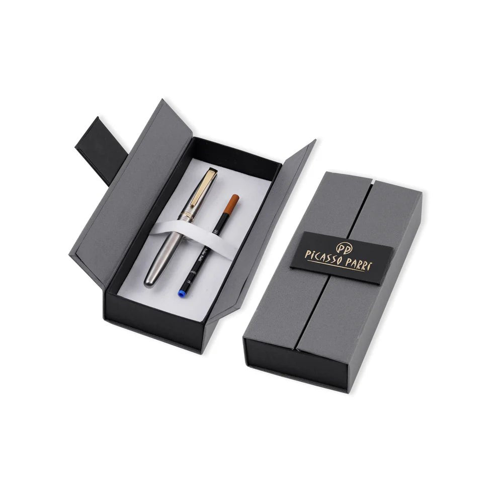 Picasso Parri Brace Stainless Steel Roller Pen With An Extra Refill For ...