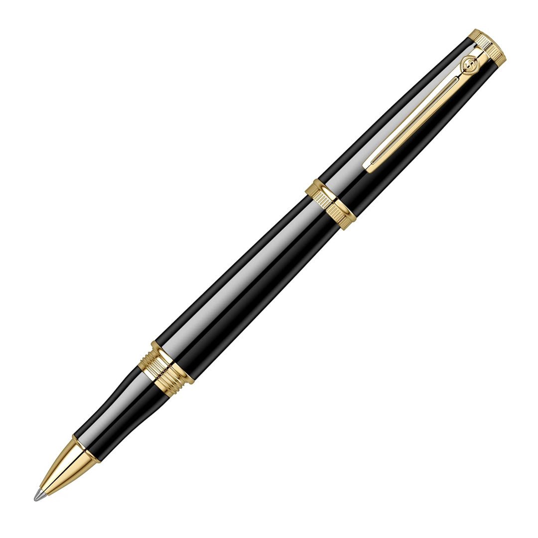Scrikss Heritage Glossy Black Roller ball Pen With 23k Gold Plated,1 ...