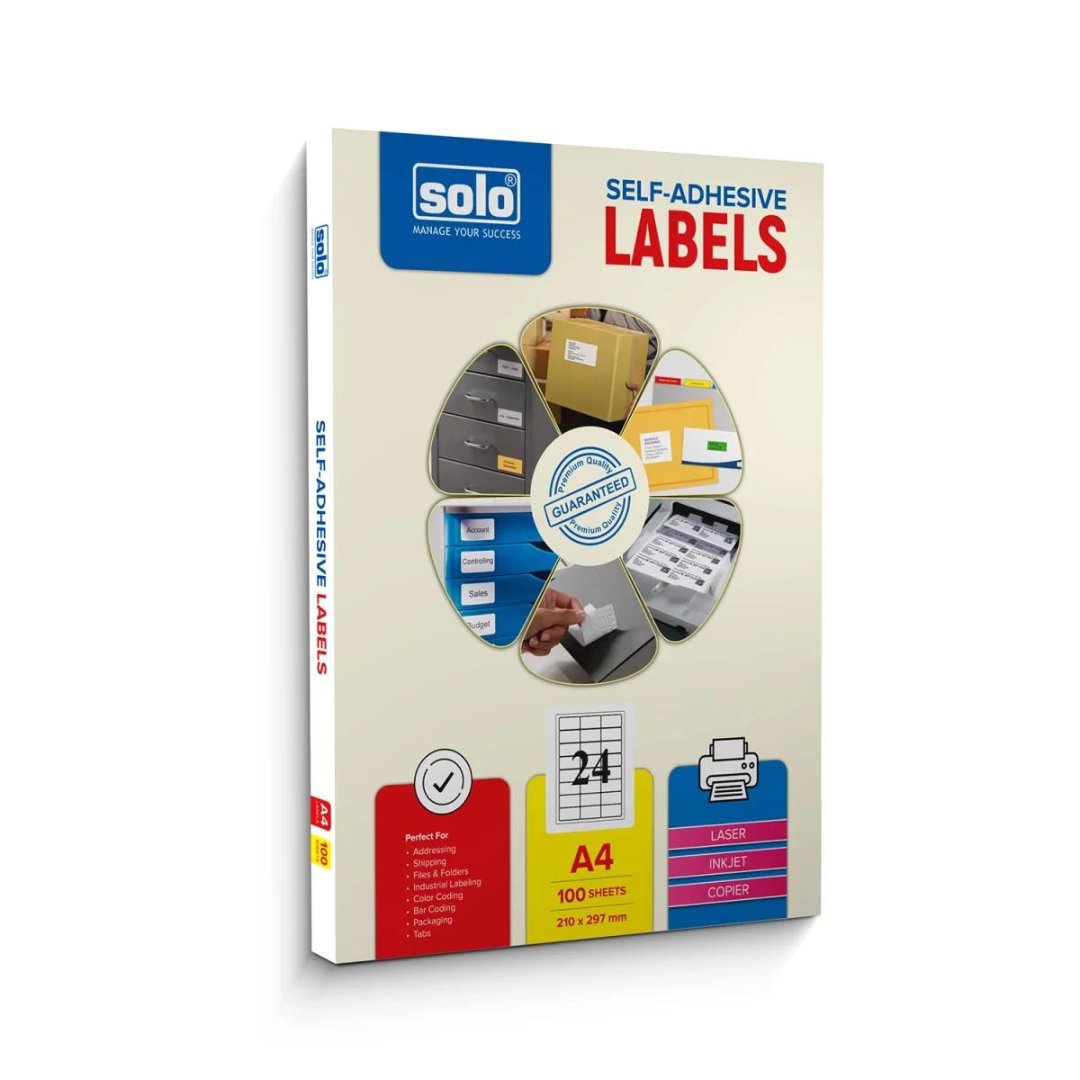 Solo Self-Adhesive A4 Labels - 100 Sheets - SCOOBOO - Solo