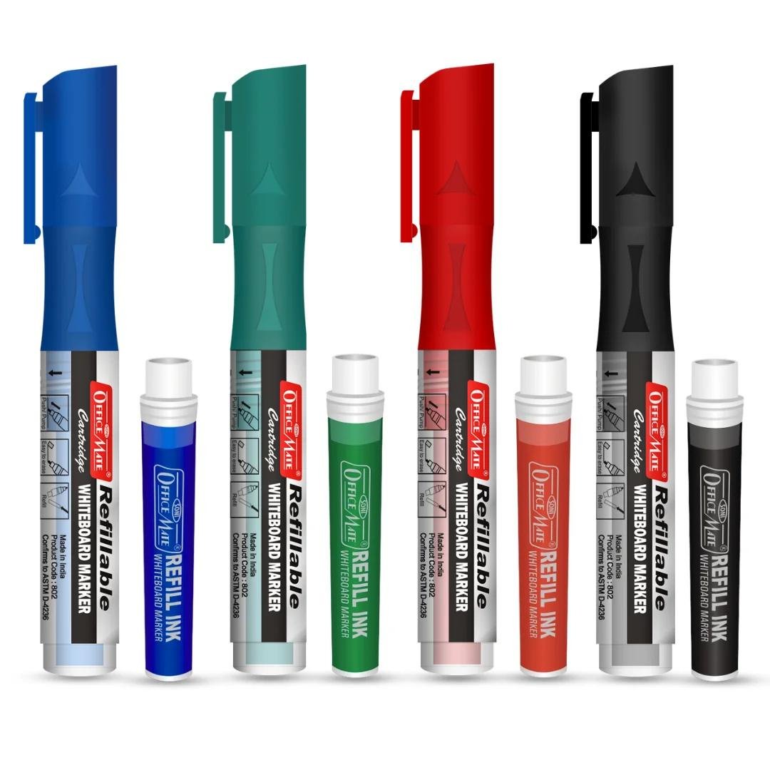 Soni Officemate 4 Whiteboard Marker+4 Refillable Cartridges - SCOOBOO ...