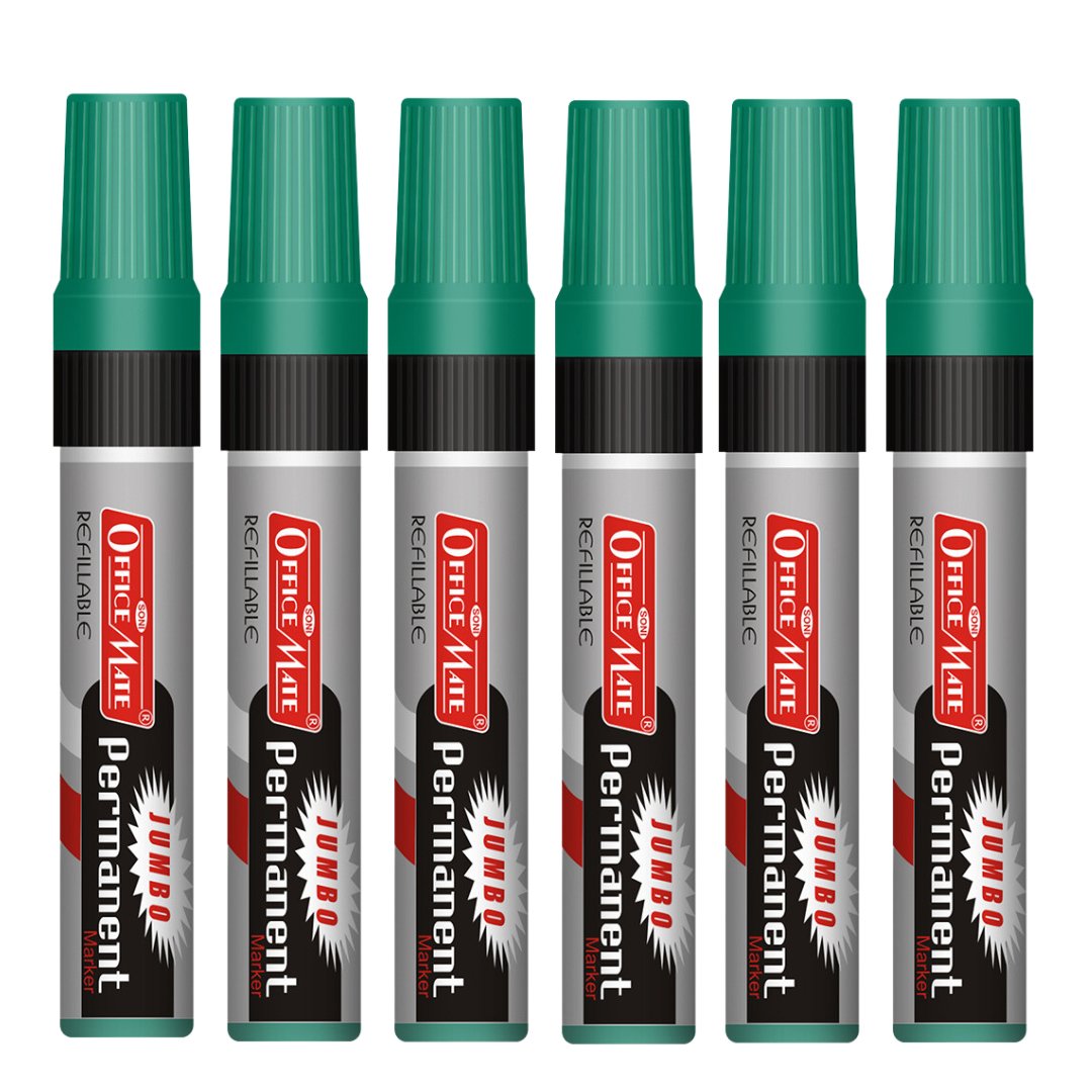 Soni Officemate Jumbo Permanent Marker - Pack of 6 Green) - SCOOBOO ...