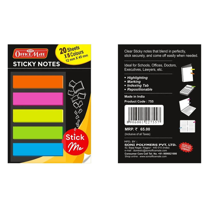 Soni Officemate Sticky Notes-20 Sheets - SCOOBOO - Soni officemate