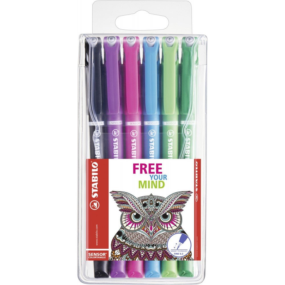 Stabilo | Sensor Pen | Fine Tip | Assorted Colors | Pack Of 6 - SCOOBOO ...