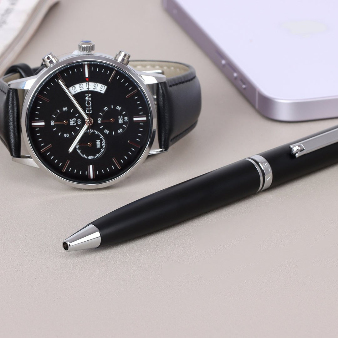 Arista | Ballpoint Pen | Black Barrel With Chrome Trim | With Elgin ...