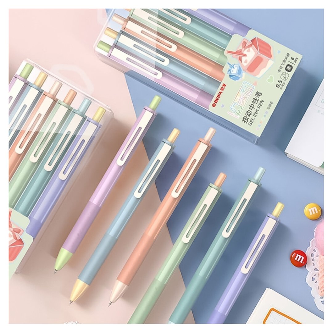 Beifa Morandi Press Neutral Gel Pens Black 0.5mm - SCOOBOO - Beifa