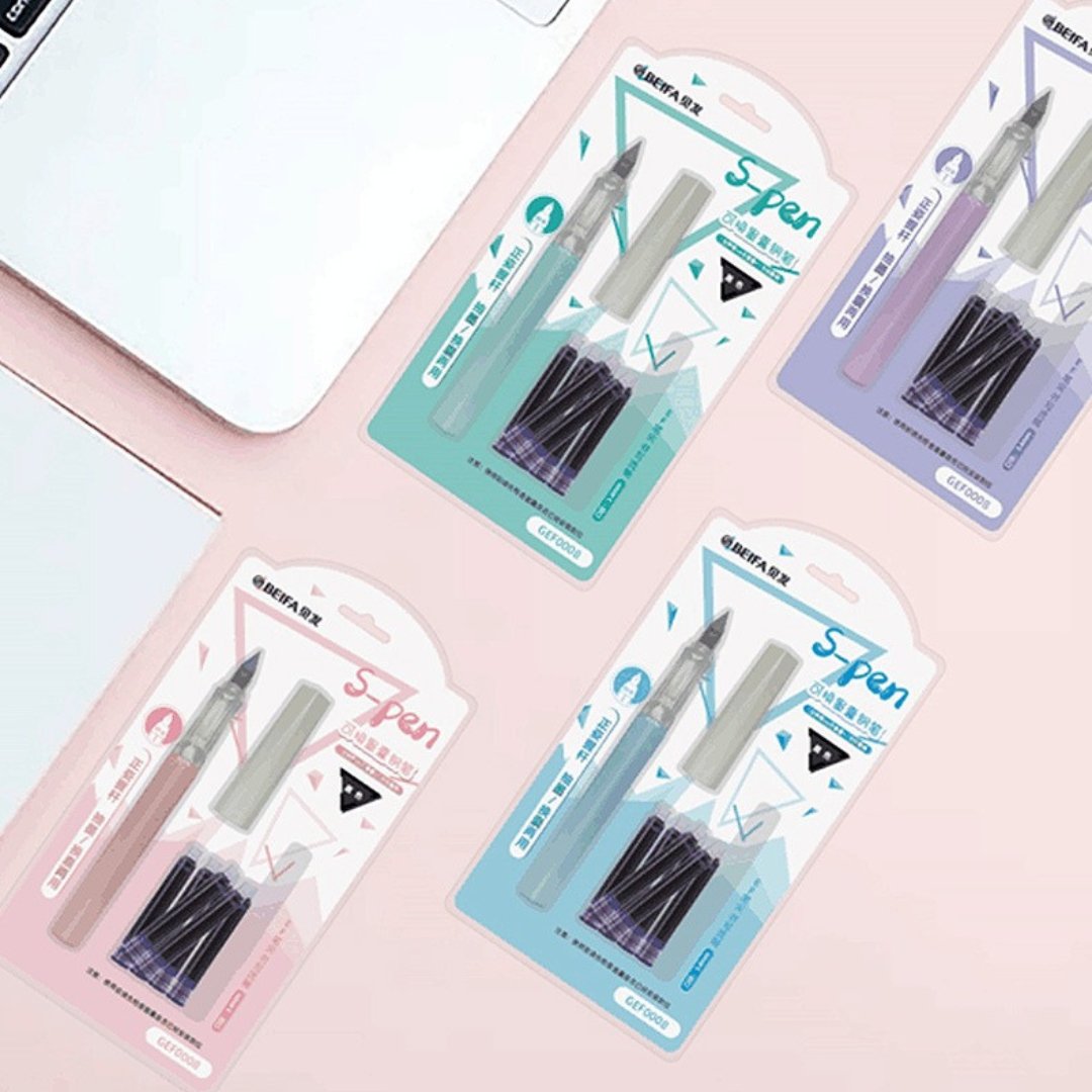 Beifa S-3.4mm Fountain Pen with Ink Cartridge - SCOOBOO - Beifa