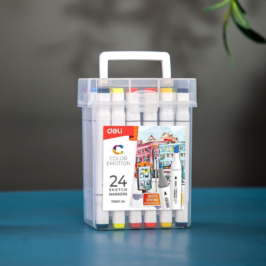 Deli Color Emotion 24 Sketch Markers - SCOOBOO - Deli