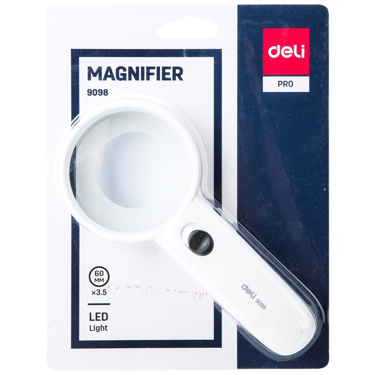 Deli Magnifying Glass With LED Light, 60 Mm - White-SCOOBOO – SCOOBOO