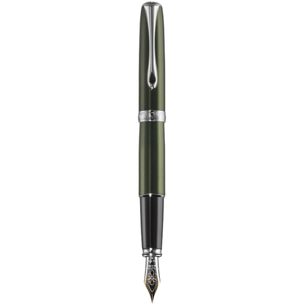 Diplomat Excellence A2 Evergreen/Chrome 14K Gold Fountain Pen - SCOOBOO ...