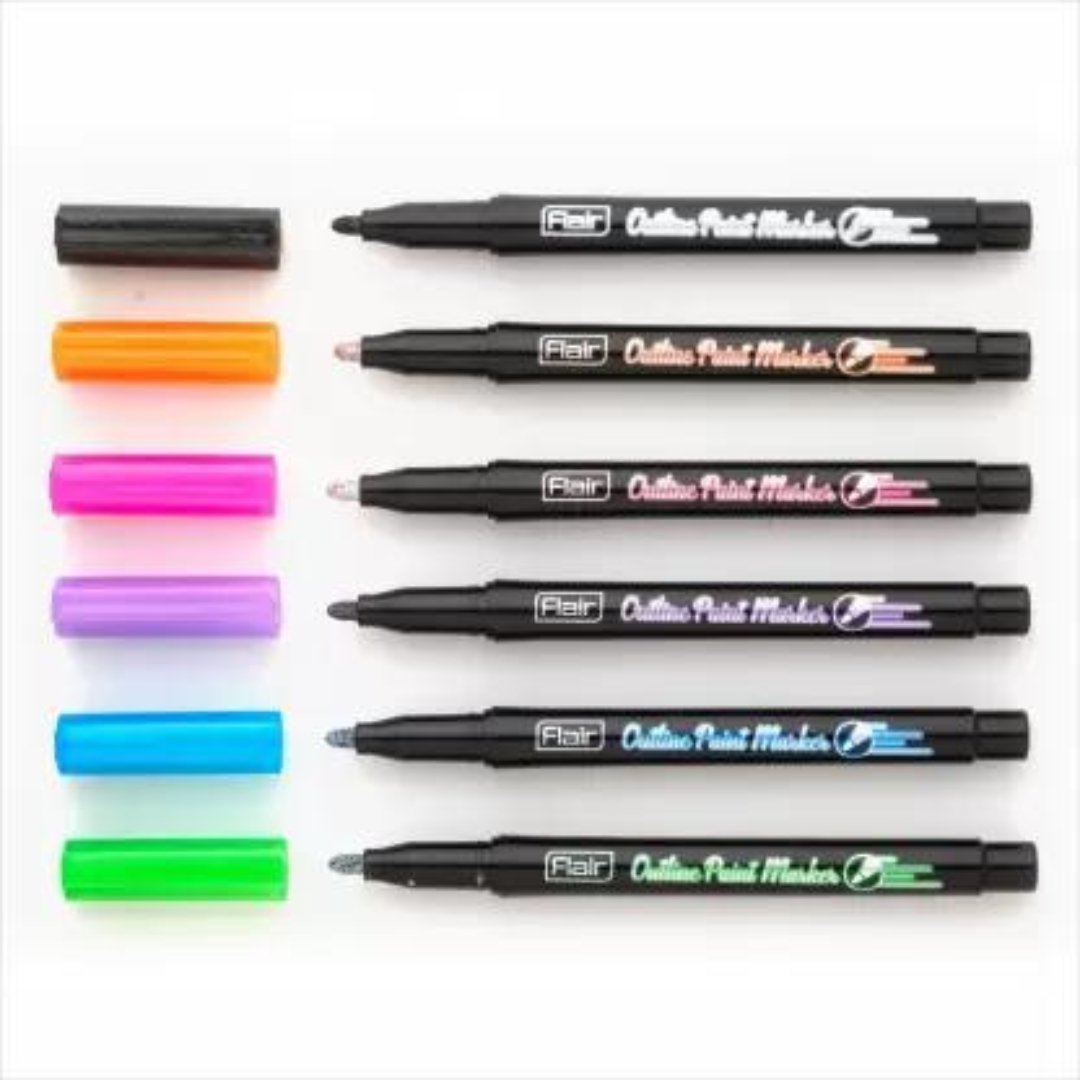 Flair Creative Outline Paint Marker Set of 6 - SCOOBOO - Flair
