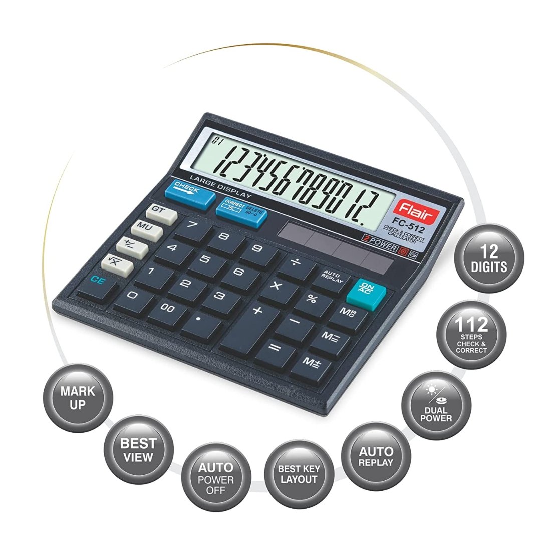 Flair Electronic Calculator (FC-512M) – SCOOBOO