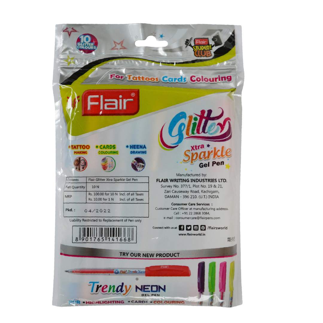 Flair Glitter Xtra Gel Pen - SCOOBOO - Flair
