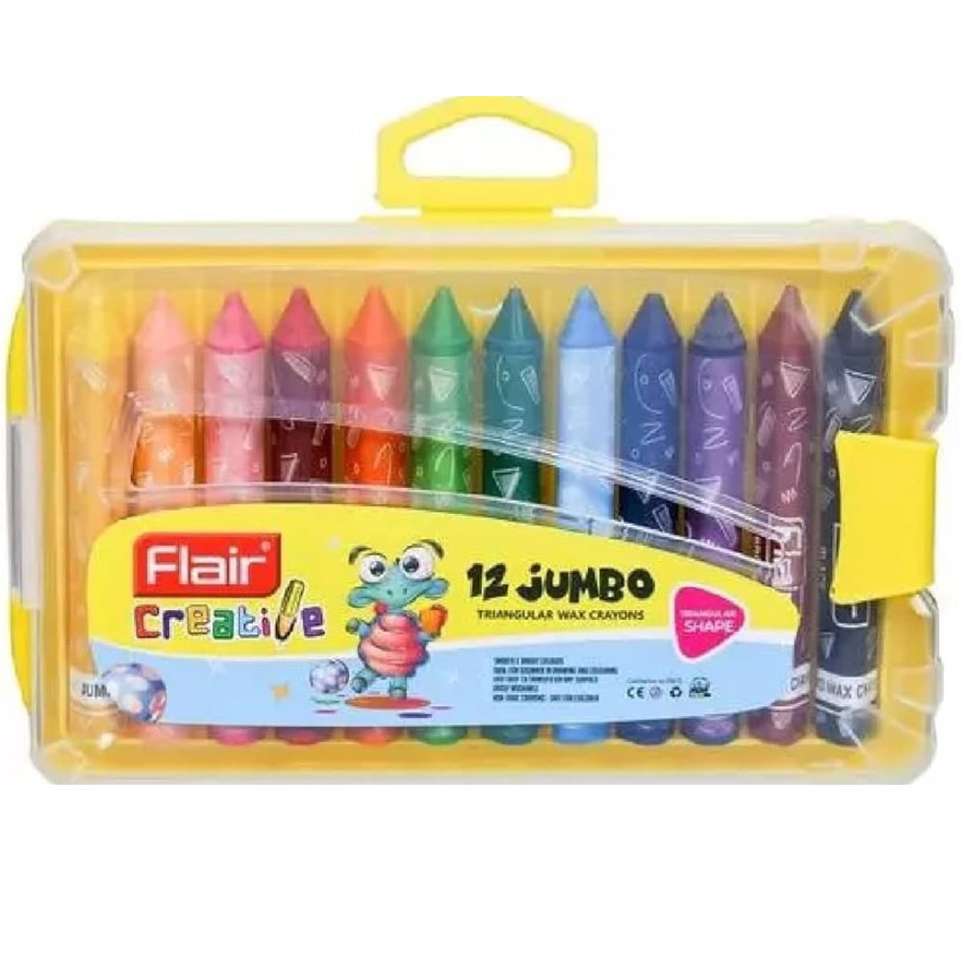 Flair Jumbo Triangular Wax Crayons - SCOOBOO - Flair